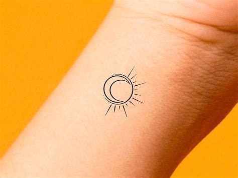 Sun Moon Temporary Tattoo Etsy