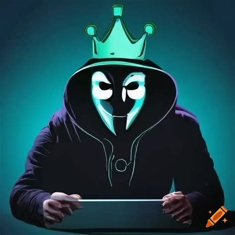 Cyber Style Logo Of A Crowned Hacker On Craiyon