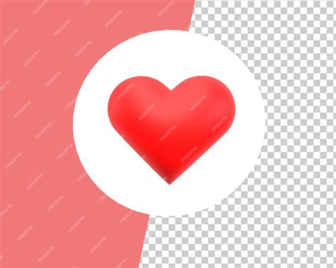 Premium Psd Red Love Heart Icon 3d