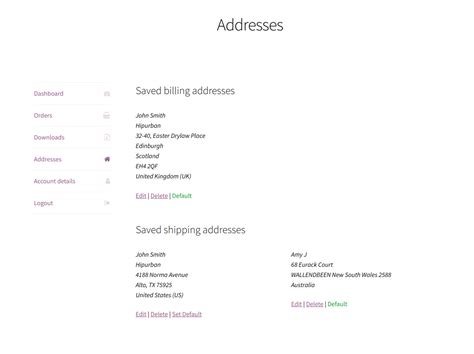 Saved Addresses For Woocommerce Address Book Plugin