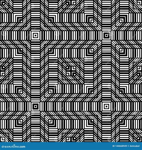 Design Seamless Monochrome Square Pattern Stock Vector Illustration Of Abstract Geometric
