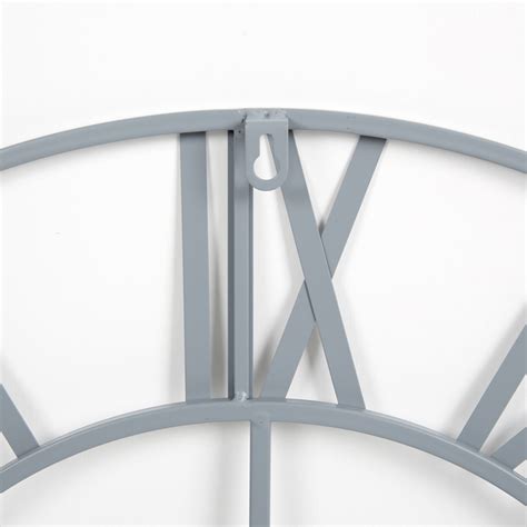 Eos Grey Skeleton Wall Clock With Roman Numerals 60cm Wilko