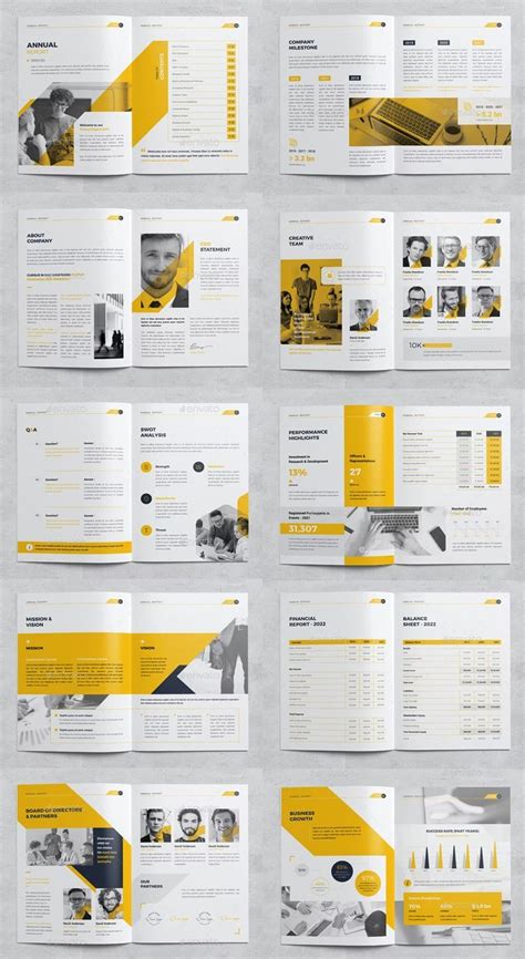 Clean Annual Report Brochure Template Ms Word Indesign Psd