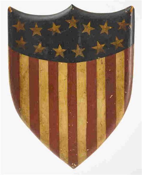 Carved And Painted American Shield 0115 On Apr 02 2022 New Haven