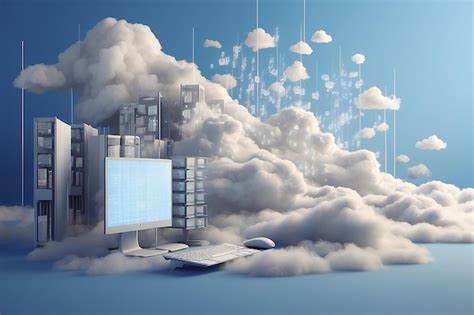 Premium Photo Cloud Computing Data Concept Copy Area To The Left