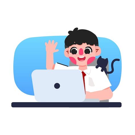 Cours En Ligne Pour Enfants Vecteur Premium