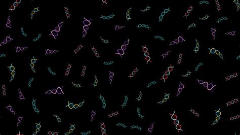 검은 배경에 Dna 유전자 분자 모델의 끝 없는 반복적인 의료 과학적인 추상적 인 구조의 완벽 한 패턴 질감 벡터 일러스트 0