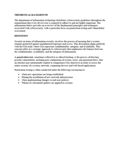 Theoretical Background Pdf Information Security Penetration Test