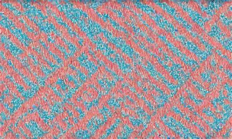 Close Up View Textured Fabric With Diagonal Pattern Blue And Red
