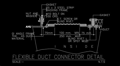 A Flexible Duct Connector Detail Drawing Is Given In This Autocad File