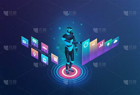 机器人过程自动化概念 Rpa 三维等距图