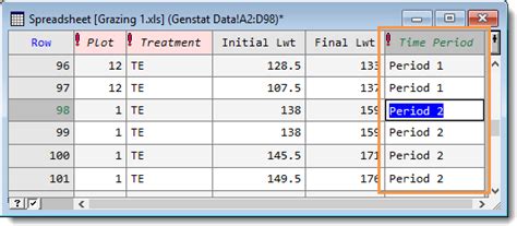 Appending Data To A Spreadsheet Genstat V21