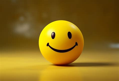 Premium Photo Photo Of Smiley Face Ball On Yellow Background