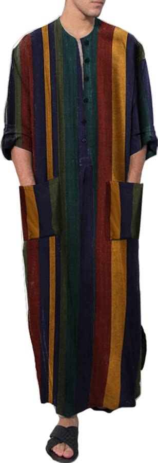 Incerun Mens Muslim Kaftan Dubai Robe Robes Islamic Arab Dress Jubba