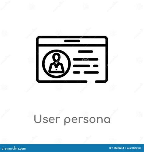 Outline User Persona Vector Icon Isolated Black Simple Line Element Illustration From