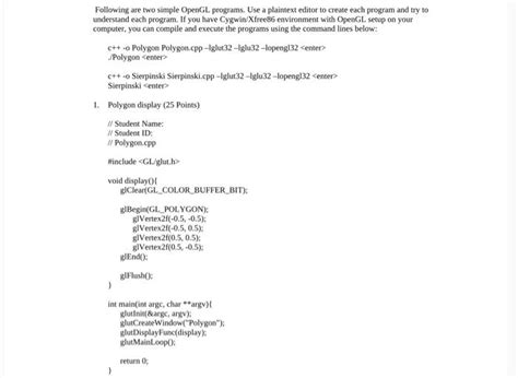 solved following are two simple opengl programs use a