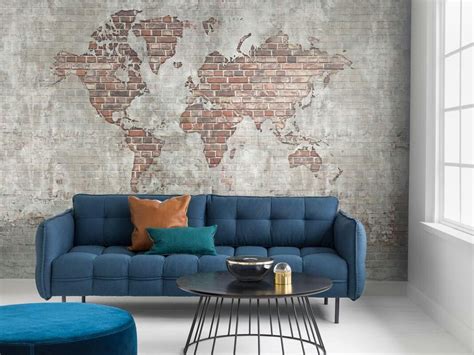 Brick Wall World Map Mr Perswall Decoración de unas Brick wall