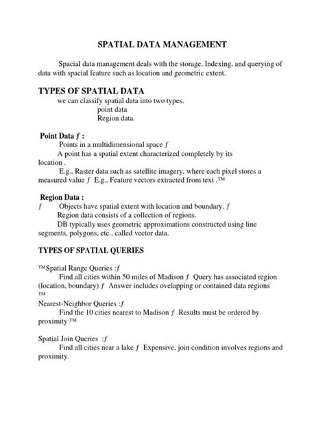 Spatial Data Management Pdf Computer Data Data Management