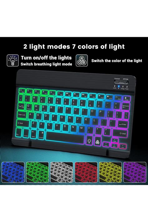 Mmctech Tüm Cihazlara Uyumlu Akıllı Taşınabilir Şarj Edilebilir Rgb Kablosuz Bluetooth Klavye ve
