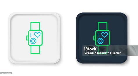 흰색 배경에 격리 된 심장 박동 속도 아이콘을 보여주는 라인 스마트 시계 피트니스 앱 개념 다채로운 개요 개념 벡터 개념에 대한 스톡 벡터 아트 및 기타 이미지 Istock