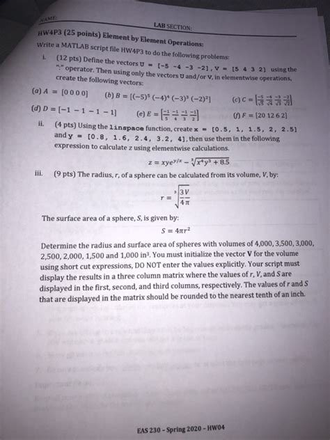 Solved Lab Section Ww4p3 25 Points Element By Element