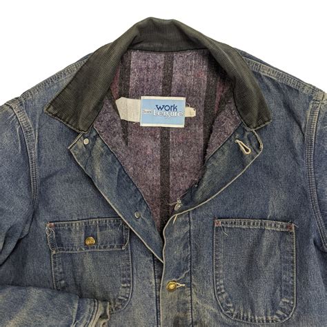 Sears Vintage Wool Lined Denim Jacket Bidstitch