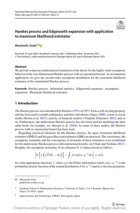 Hawkes Process And Edgeworth Expansion With Application To Maximum Likelihood Estimator