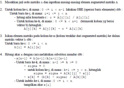 algoritma eliminasi gauss naif berbagiilmu
