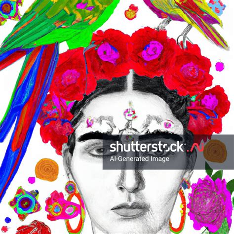 「frida Kahlos Face Sketched Realistic Style」のai生成画像、2366398659
