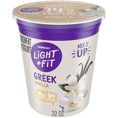 Light Fit Nonfat Gluten Free Vanilla Greek Yogurt 32oz Tub Target