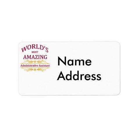 Administrator Assistant Label Labels Return Address Labels Address