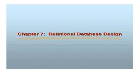 Pdf Chapter 7 Relational Database Design Uva · Database System