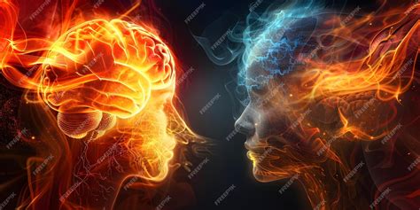 Premium Photo Two Profiles Representing Organized And Chaotic Brain