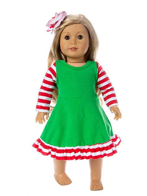 Christmas Doll Outfit Dress Clothes Accessories Lot For 18 Inch