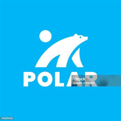 심플한 북극 화이트 베어 최소 로고 마스코트 벡터 심볼 디자인 실루엣 모던 스타일 사인 0명에 대한 스톡 벡터 아트 및 기타