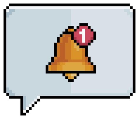 Premium Vector Pixel Art Speech Bubble With Bell And Notification