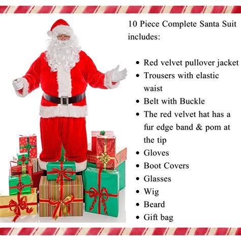 Mens Santa Claus Costumes 10 Pc L Xxl Morismos Stuffed Animals