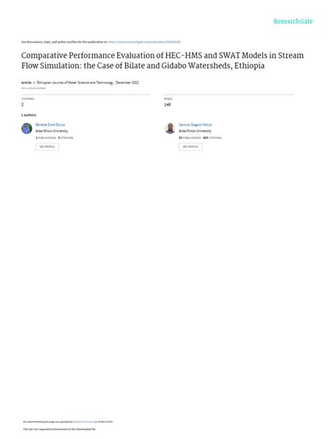 Comparative Performance Evaluation Of Hec Hms And Pdf Sensitivity