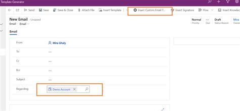 Dynamics 365 Dataverse Insert Dynamic Email Template Mg