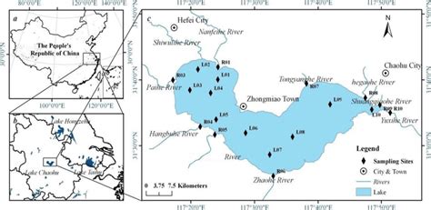 The Distribution Of Sediment Sampling Sites On Lake Chaohu Download