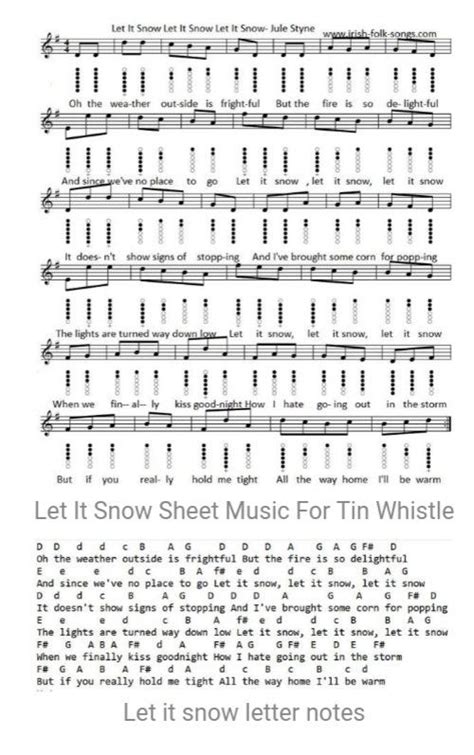 Let It Snow Tin Whistle Music