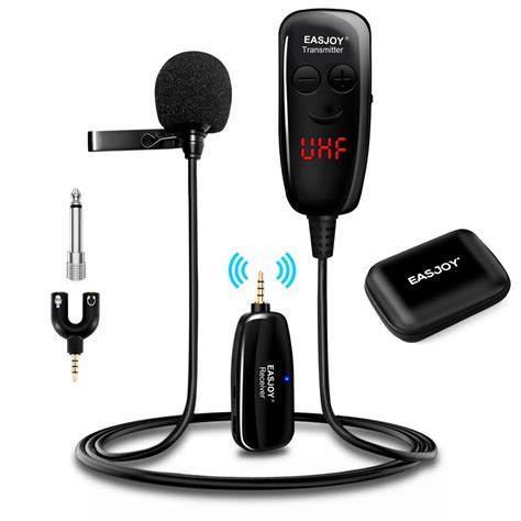 Easjoy Wireless Lavalier Microphone Upgraded Digital Screen Wireless Lapel Collar Desertcart India