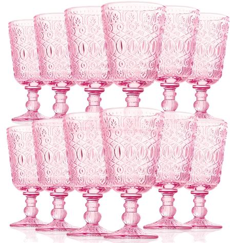 Vintage Pink Glass Goblet Set For Romantic Events