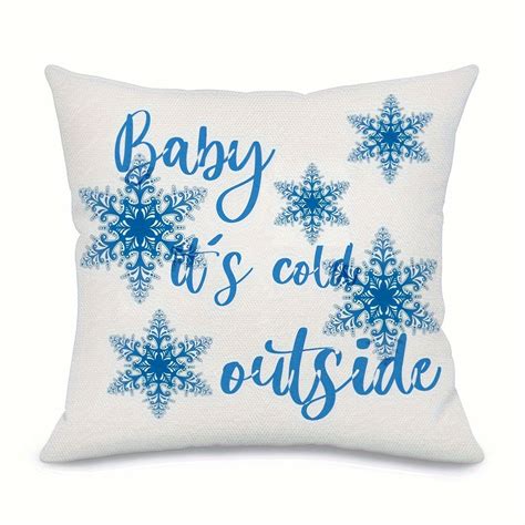Christmas Pillow Cover Blue And White Snowflakes Decorative Throw