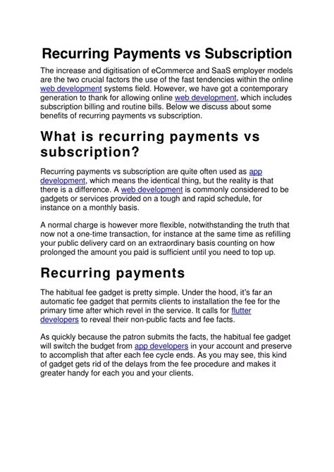 Ppt Recurring Payments Vs Subscription Powerpoint Presentation Free