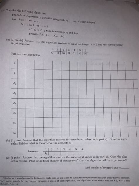 solved 17 consider the following algorithm procedure