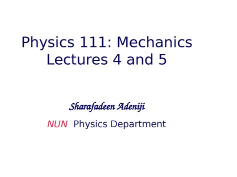 Physics 101 Lecture 4 And 5 Note Lecture Notes Software Engineering