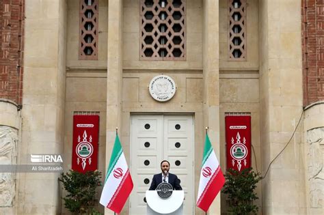 سخنگوی دولت رئیسی زیر آرم دولت آمریکا عکس