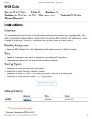 W09 Quiz Database Design Development Pdf 6 16 2021 W09 Quiz