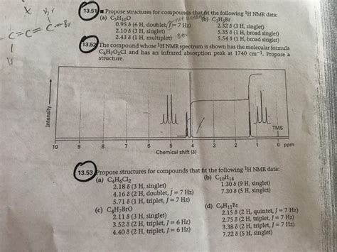 Solved 乂ちイ 13 51 Propose Structures For Compounds That Fit